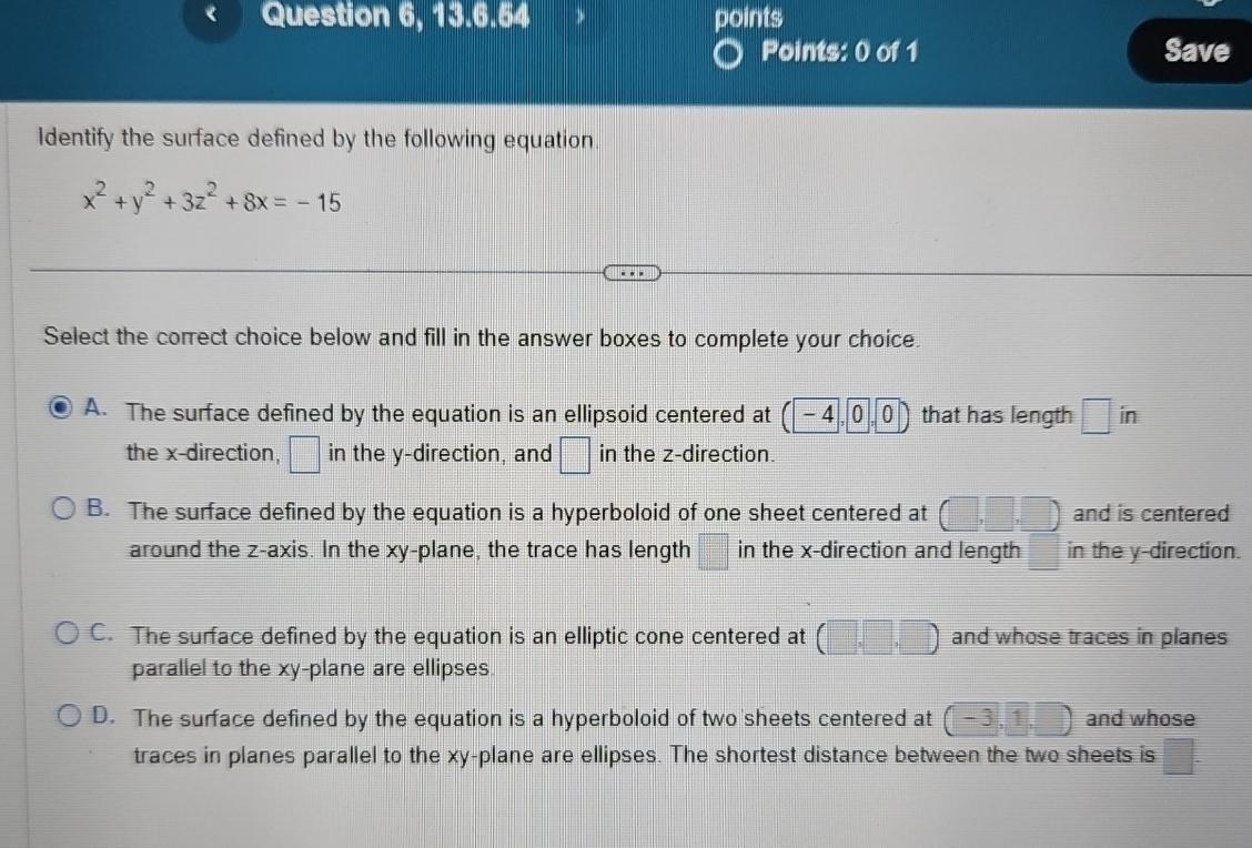 Solved Question 6, 13.6.64pointsPoints: 0 ﻿of 1Identify the | Chegg.com
