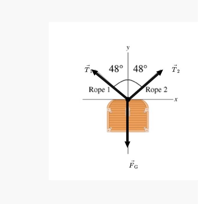 Solved Using two ropes tied to a small ring at the center of | Chegg.com
