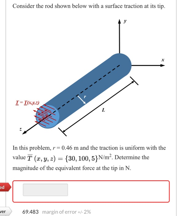 Solved Consider the rod shown below with a surface traction | Chegg.com