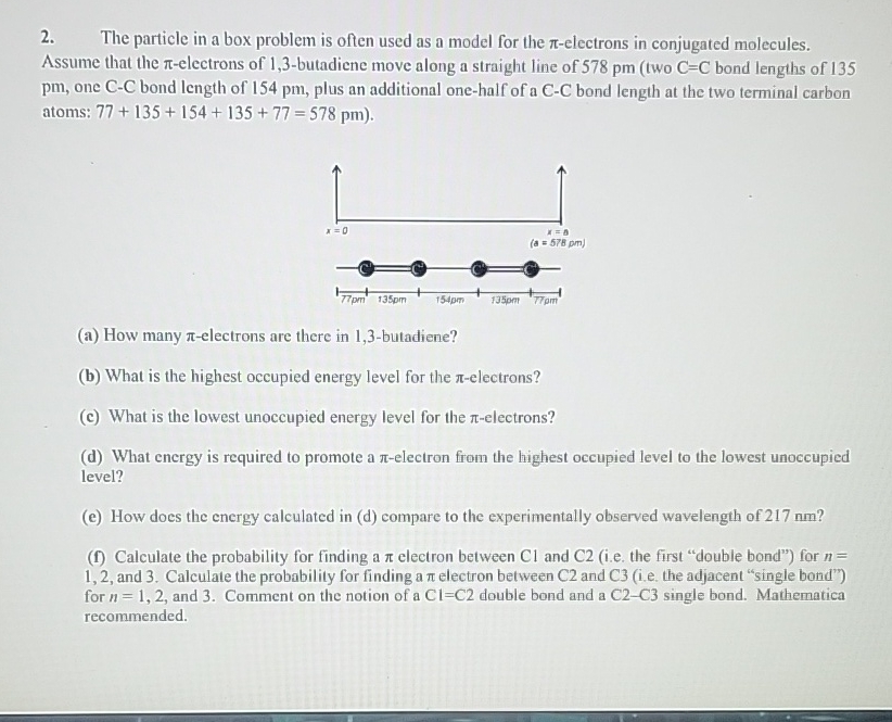 Solved The particle in a box problem is often used as a | Chegg.com
