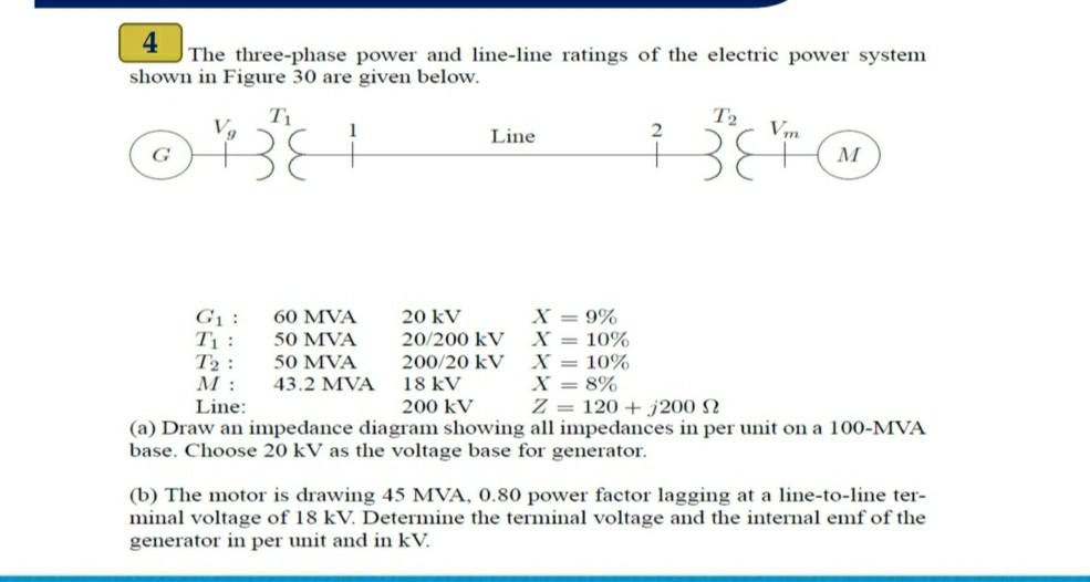 Solved 4 The three-phase power and line-line ratings of the | Chegg.com