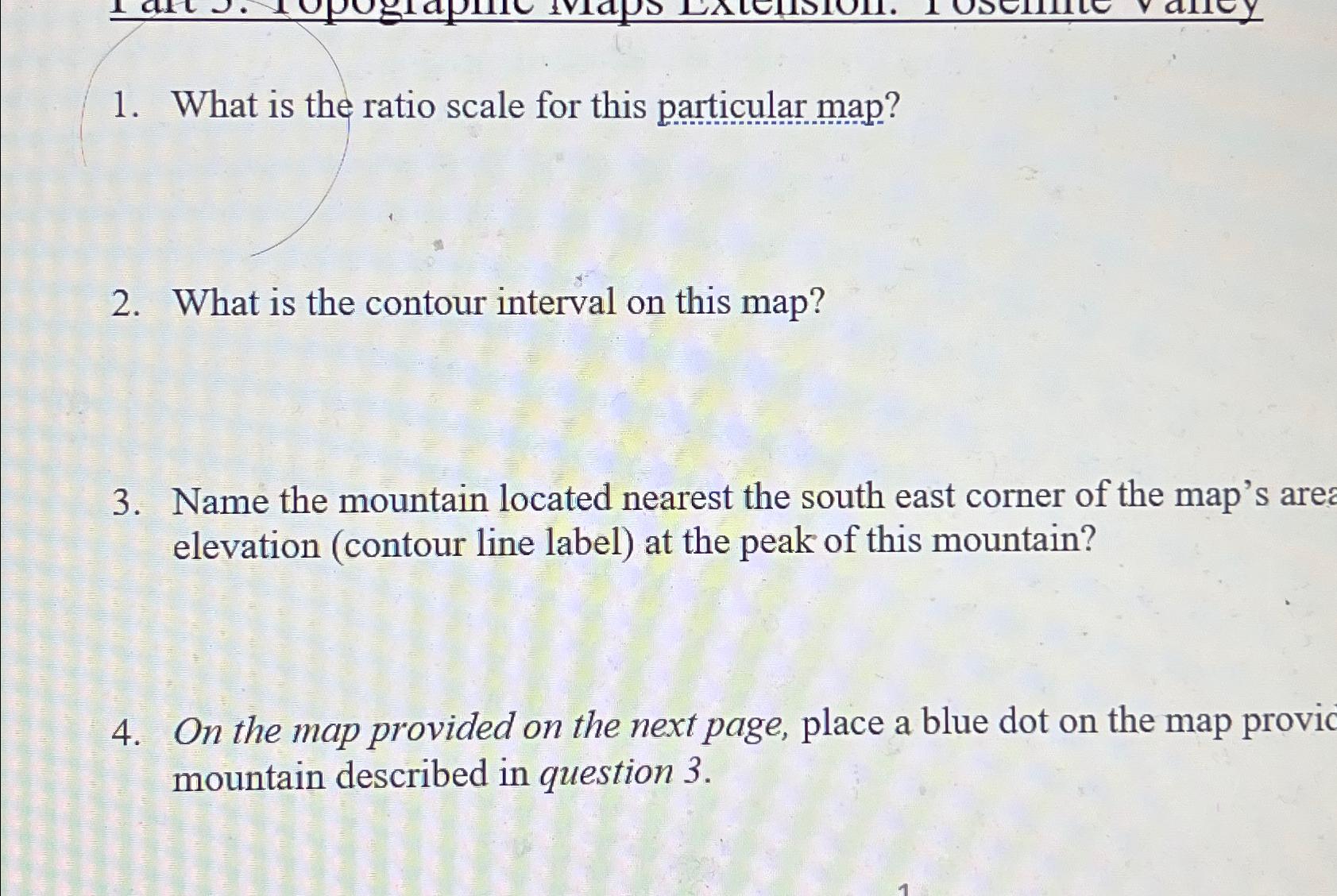 Solved What is the ratio scale for this particular map?What | Chegg.com