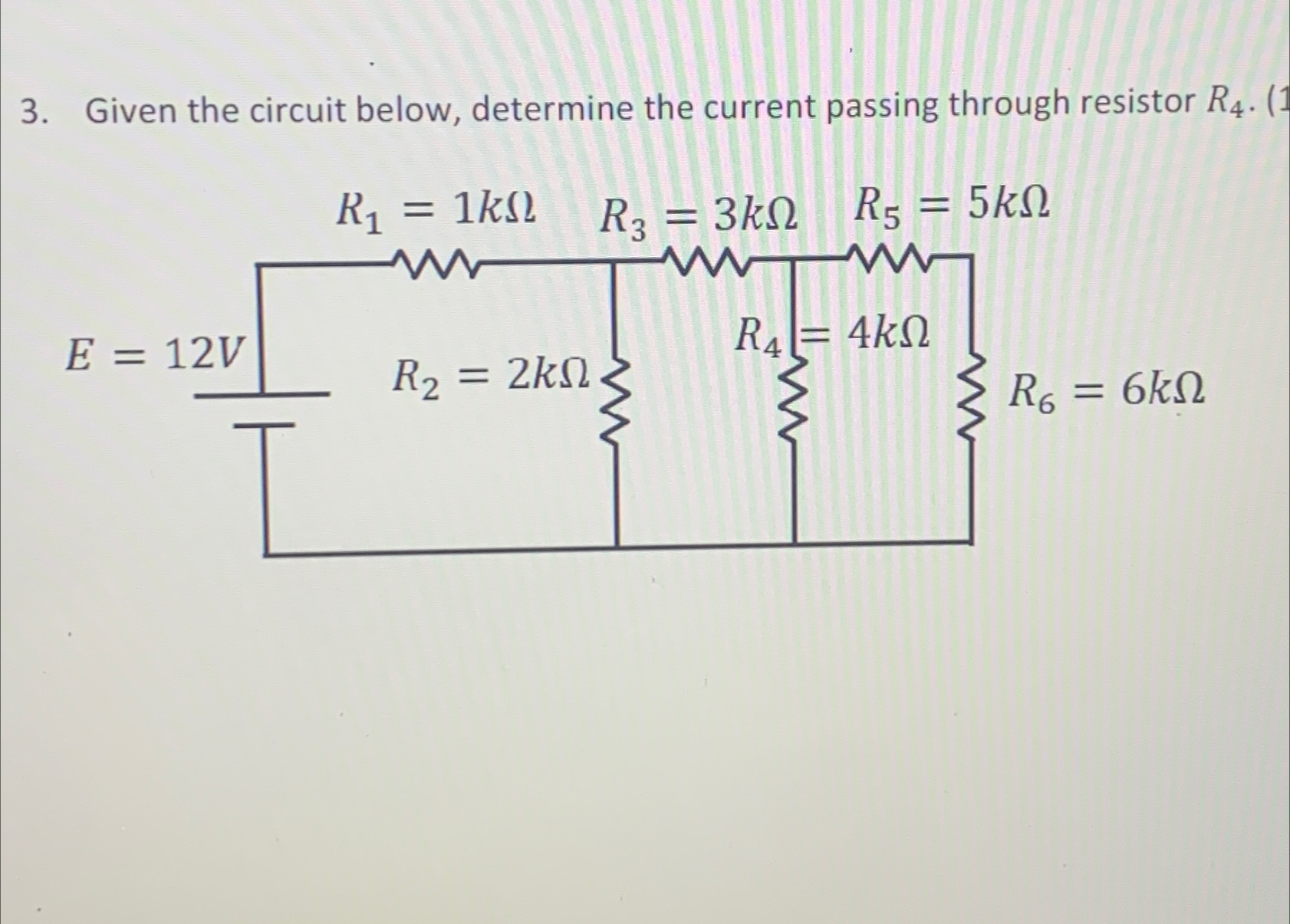 Solved Given the circuit below, determine the current | Chegg.com