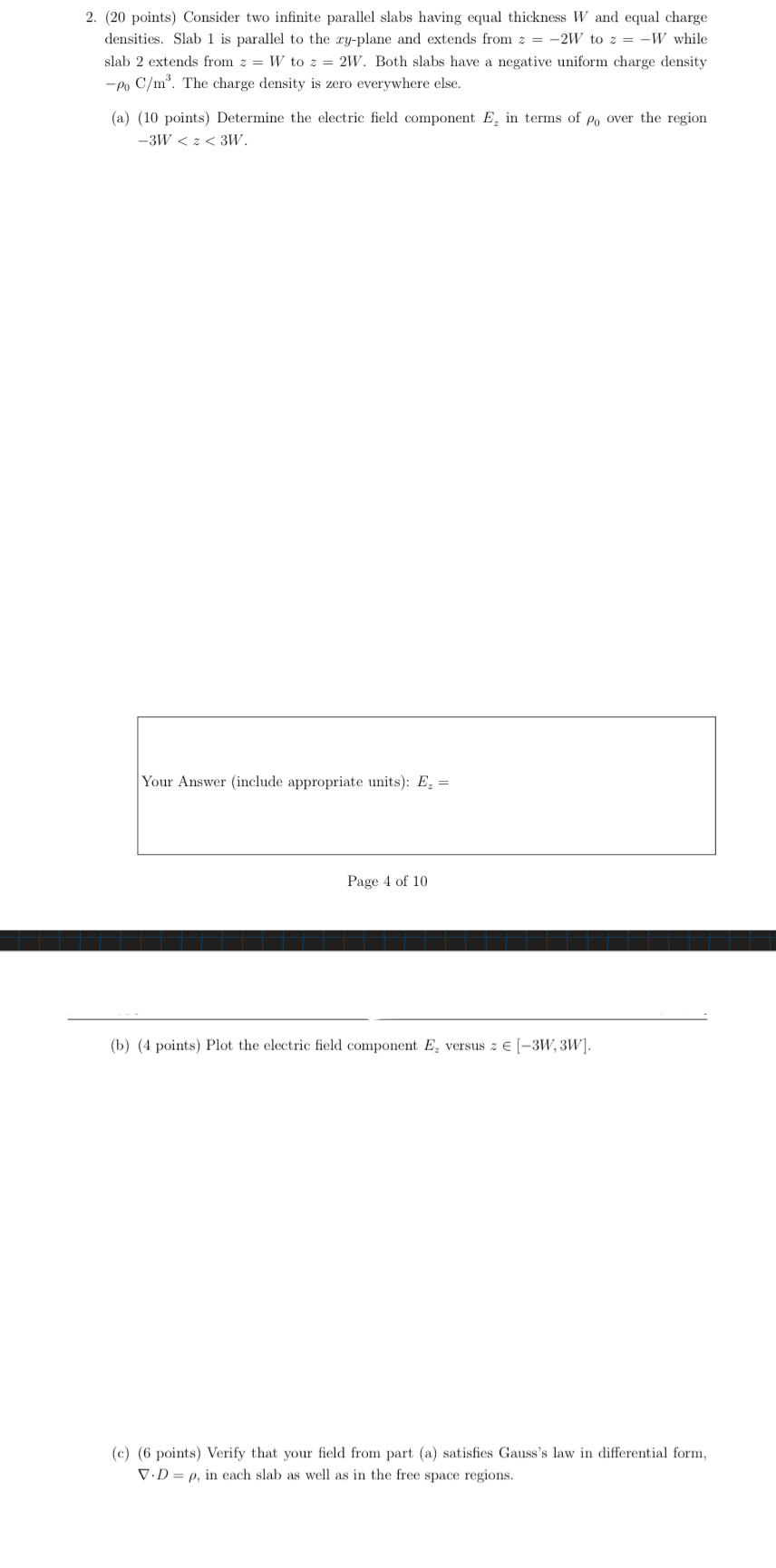 Solved (20 ﻿points) ﻿Consider two infinite parallel slabs | Chegg.com