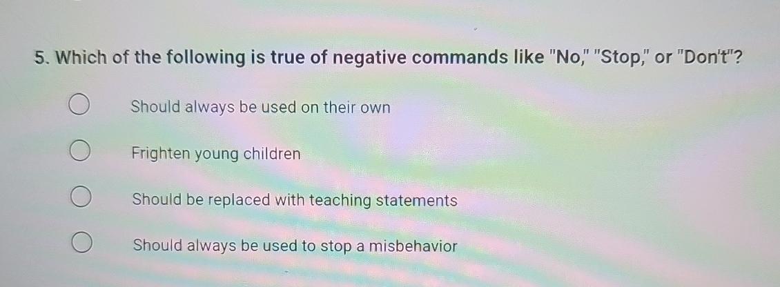 Solved Which of the following is true of negative commands | Chegg.com