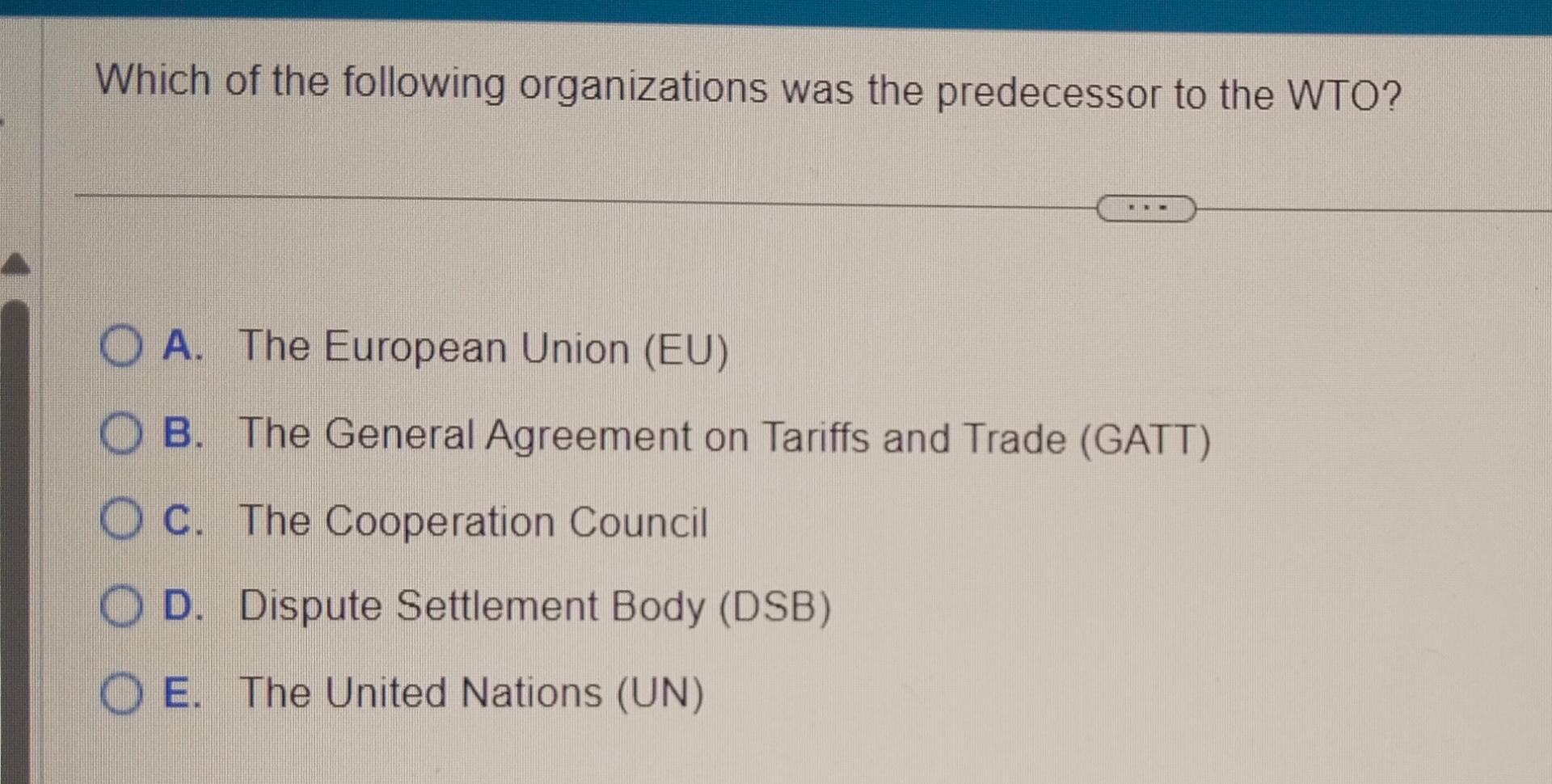 Solved Which of the following organizations was the | Chegg.com