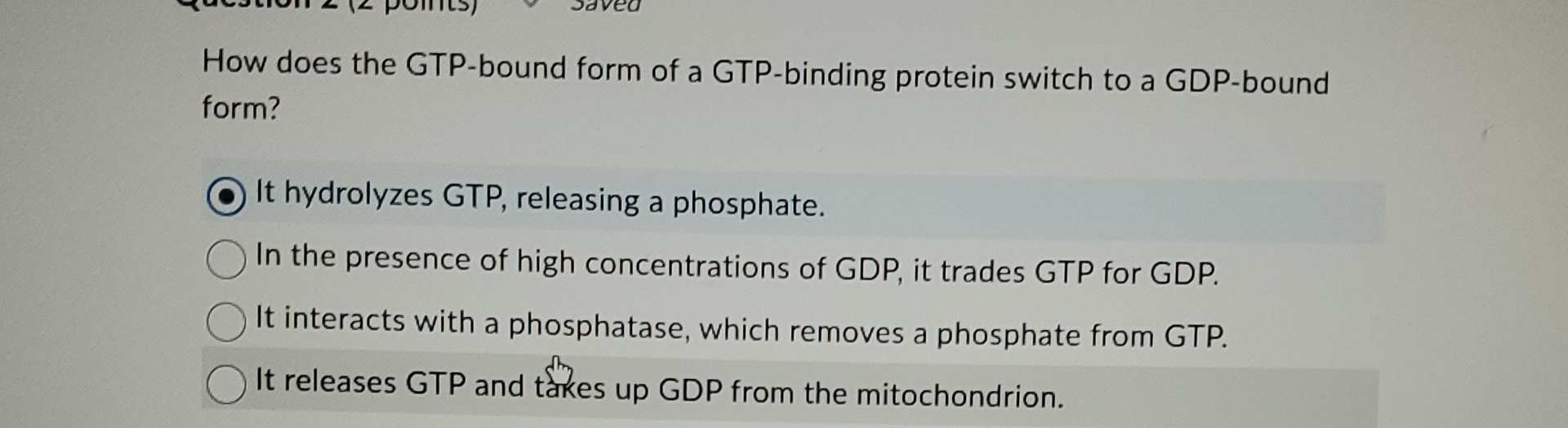 Solved How does the GTP-bound form of a GTP-binding protein | Chegg.com