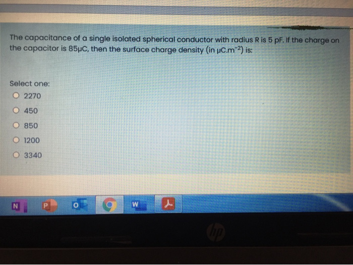 Solved The capacitance of a single isolated spherical | Chegg.com