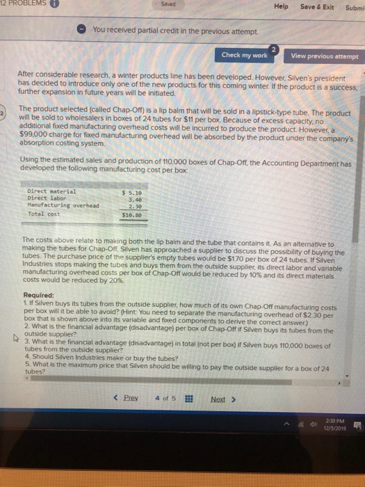 Solved 2 PROBLEMS Help Save & Exit Submi You received | Chegg.com