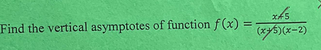 Solved Find the vertical asymptotes of function | Chegg.com