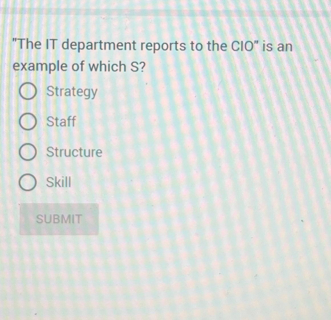 Solved "The IT department reports to the CIO " ﻿is an | Chegg.com