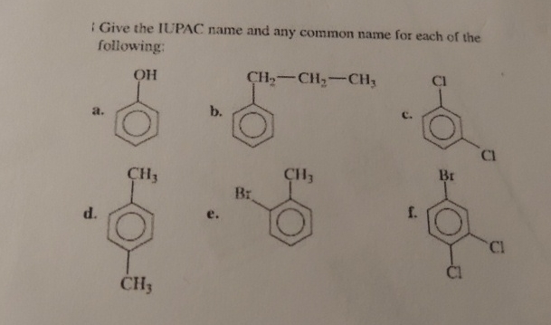 Solved Give the IUPAC name and any common name. i can | Chegg.com
