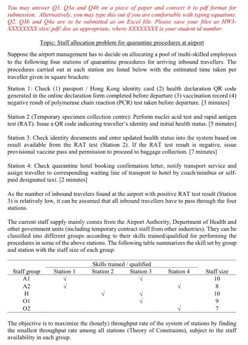 You may answer Ql. Q3a and Q4b on a piece of paper | Chegg.com