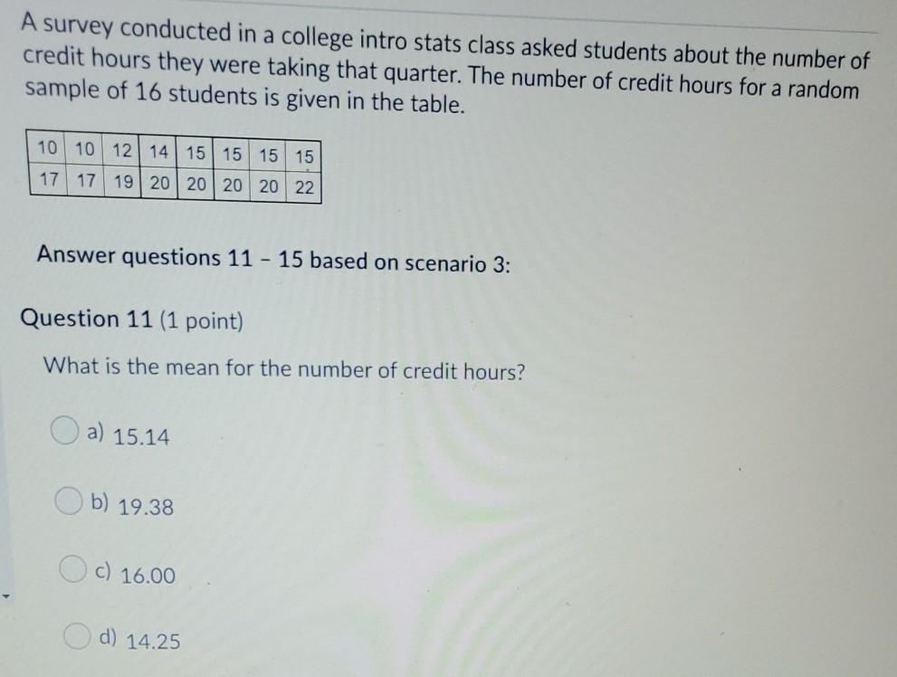 Solved A survey conducted in a college intro stats class | Chegg.com