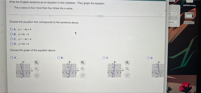 Solved Write the English sentence as an equation in two | Chegg.com