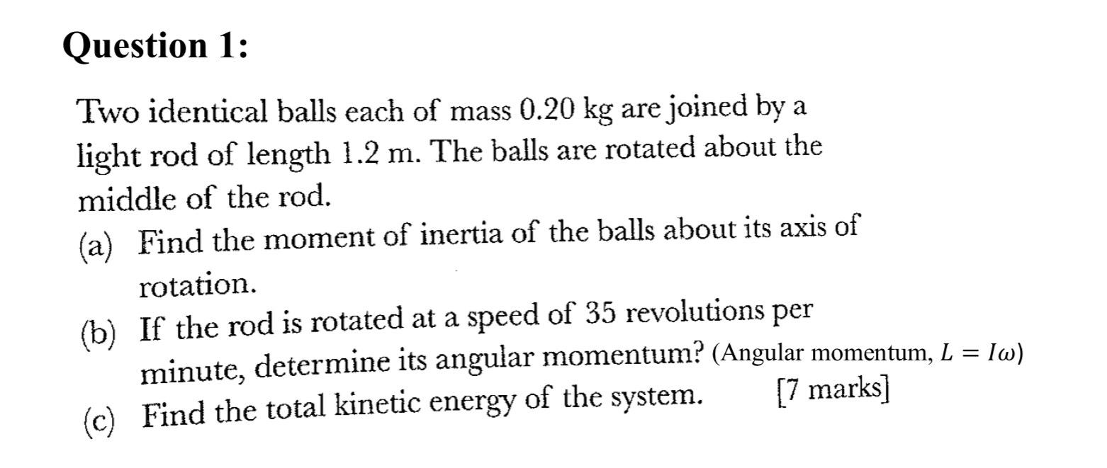 Solved Two identical balls each of mass 0.20kg ﻿are joined | Chegg.com