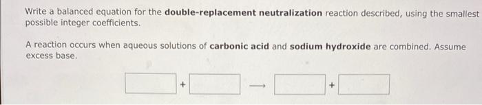 Solved Write a balanced equation for the double-replacement | Chegg.com