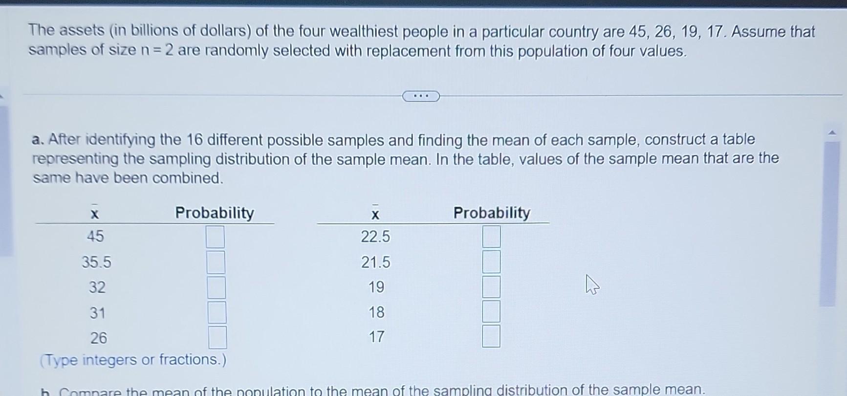 Solved The assets (in billions of dollars) of the four | Chegg.com