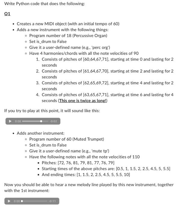 Solved Write Python Code That Does The Following Q1