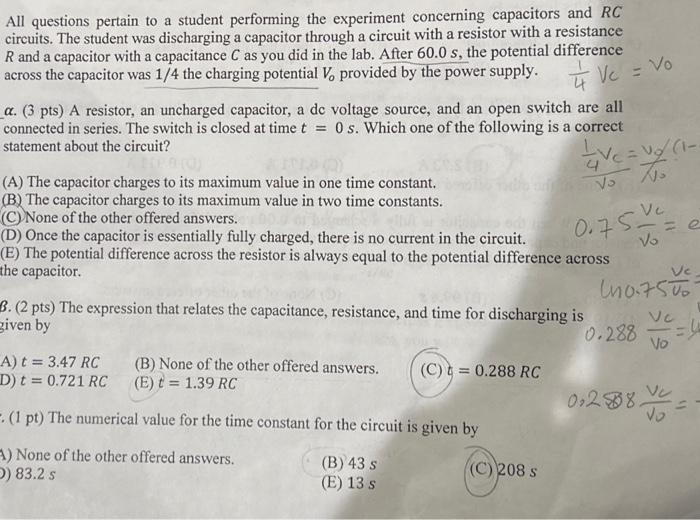 Solved All questions pertain to a student performing the | Chegg.com