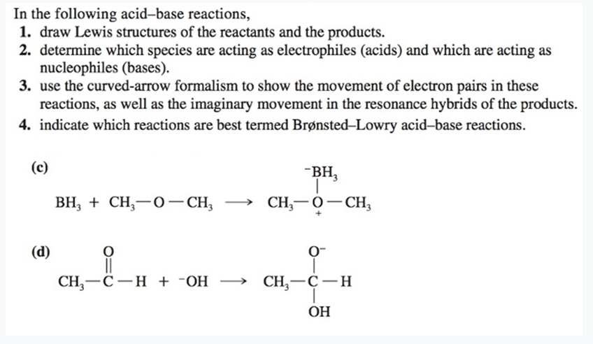 Solved In the following acid-base reactions,draw Lewis | Chegg.com