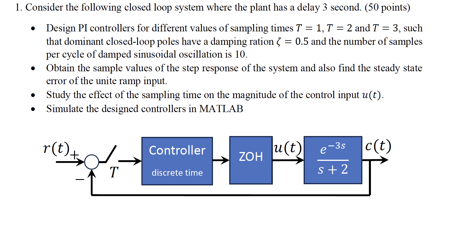 Solved 1. ﻿Consider the following closed loop system where | Chegg.com