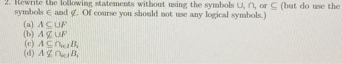 Solved 2. Rewrite the following statements without using the | Chegg.com