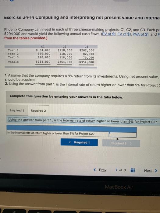 Solved Exercise 24-14 Computing and interpreting net present | Chegg.com