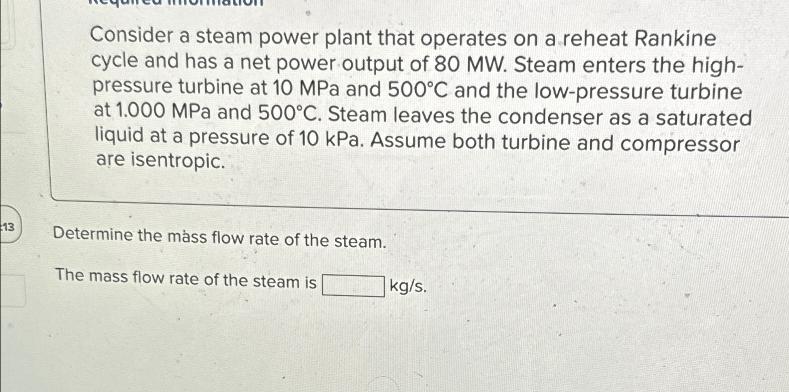Solved Consider a steam power plant that operates on a | Chegg.com
