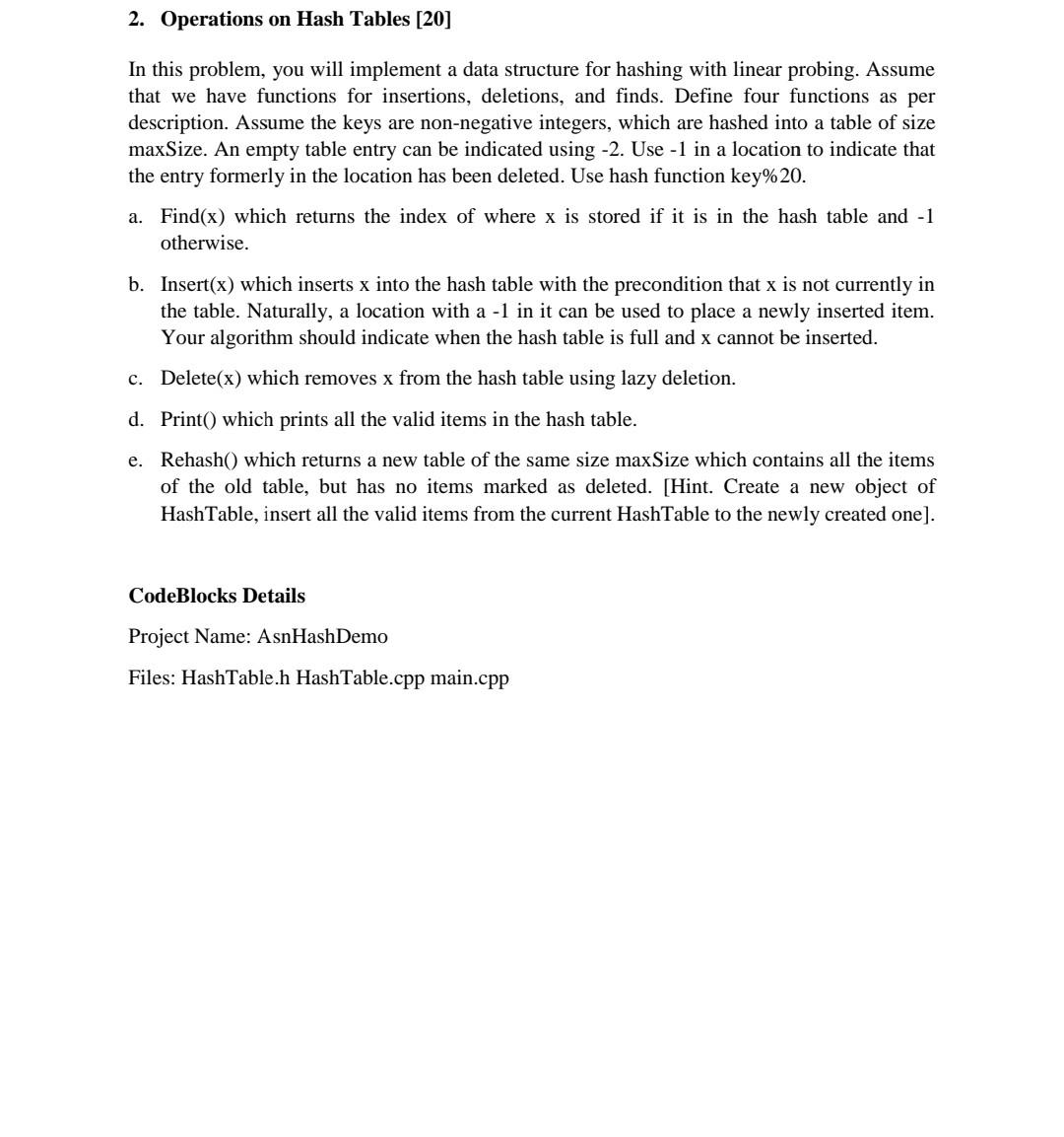 Solved c++ q&a: #ifndef HASHTABLE_H #define | Chegg.com