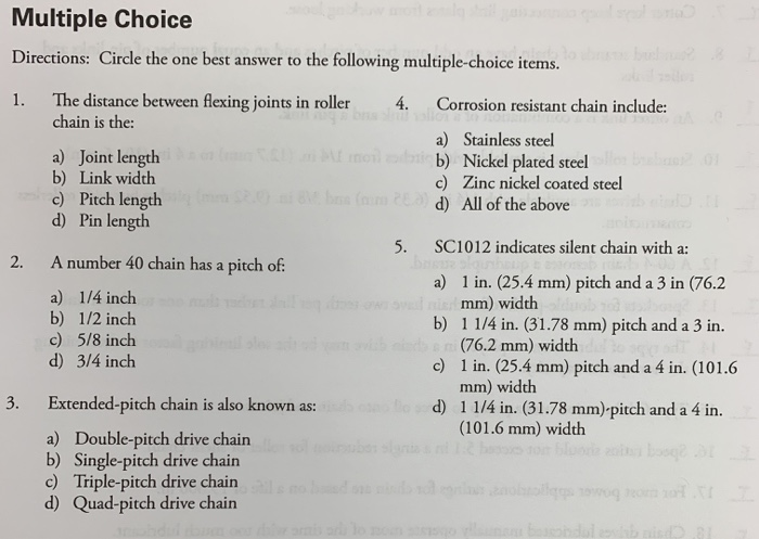Solved Multiple Choice Directions: Circle the one best | Chegg.com