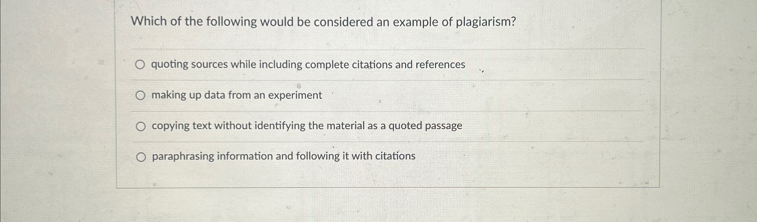 Solved Which of the following would be considered an example | Chegg.com