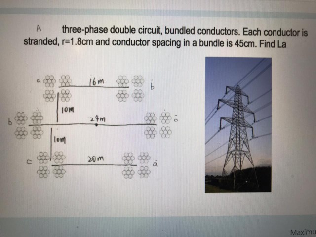 Solved A three-phase double circuit, bundled conductors. | Chegg.com