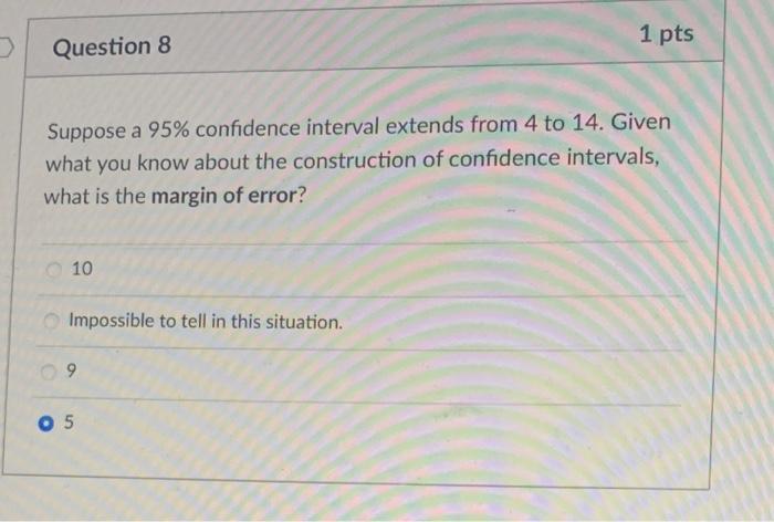 Solved Suppose a 95\% confidence interval extends from 4 to | Chegg.com
