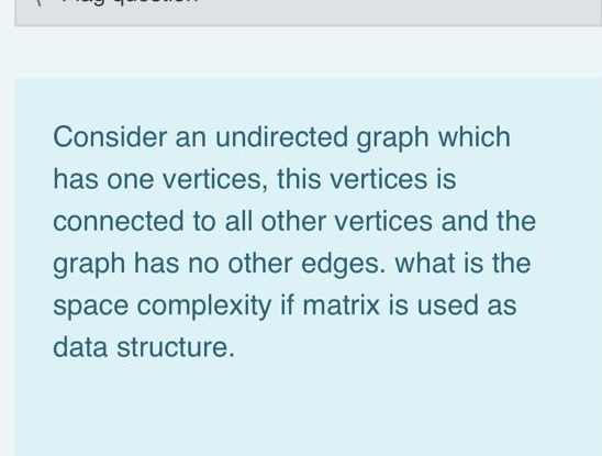 Solved Consider an undirected graph which has one vertices, | Chegg.com
