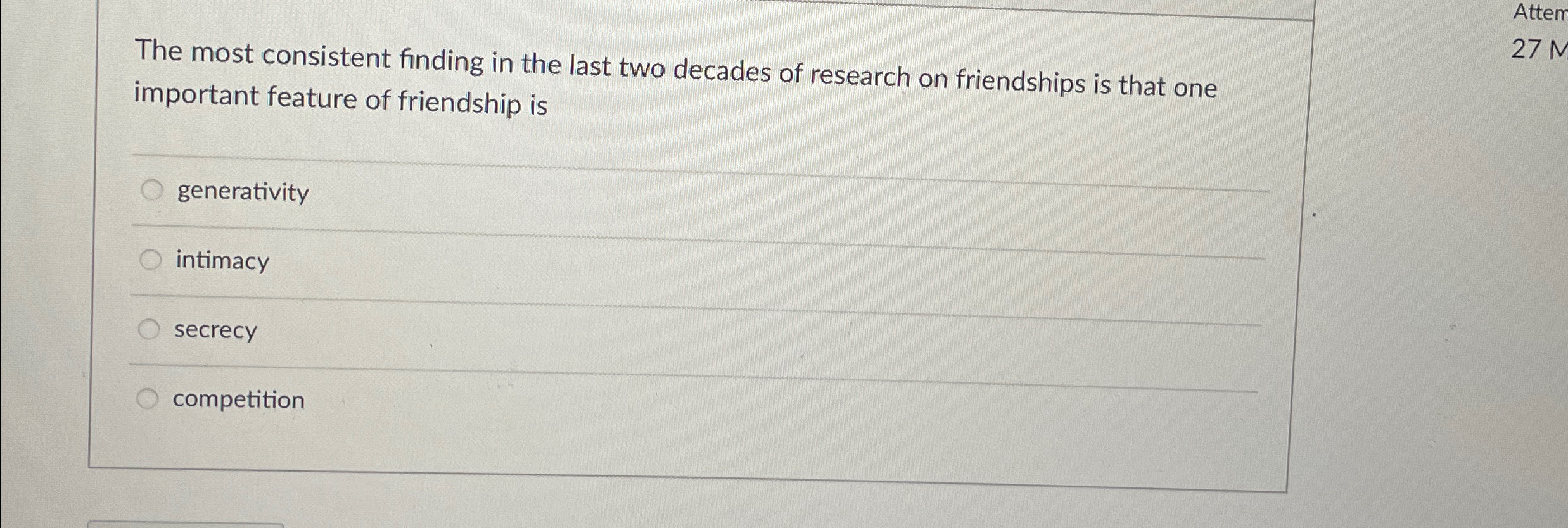 Solved The most consistent finding in the last two decades | Chegg.com