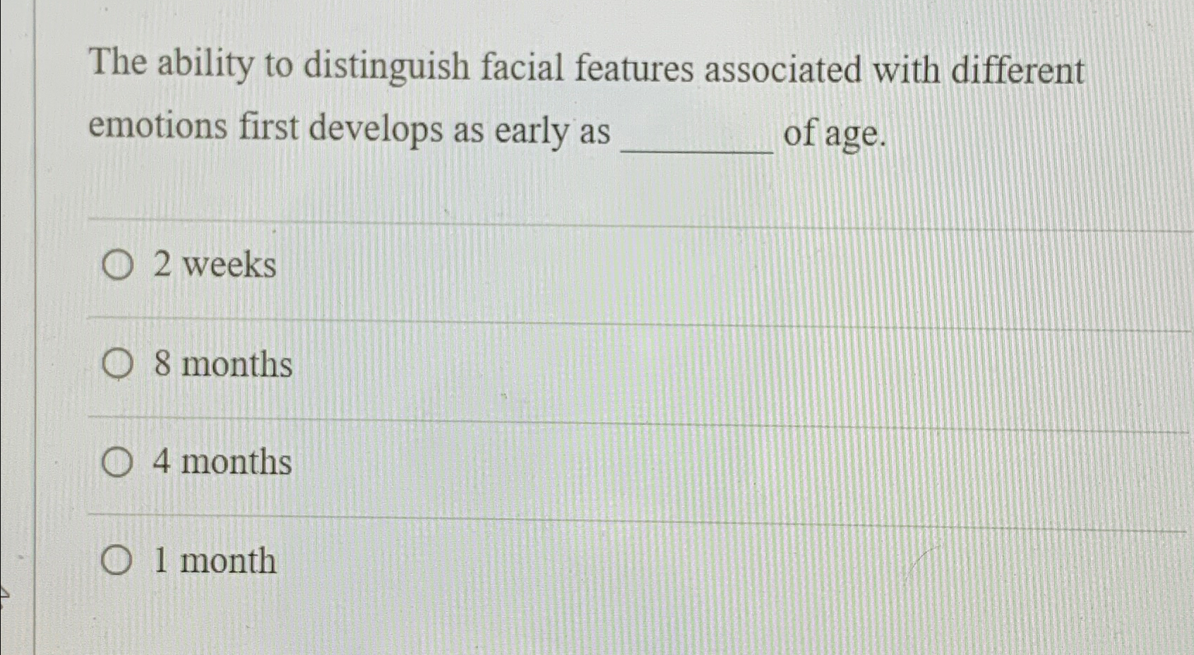 Solved The ability to distinguish facial features associated | Chegg.com