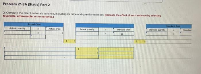 Solved Problem 21-3A (Static) Flexible overhead budget; | Chegg.com