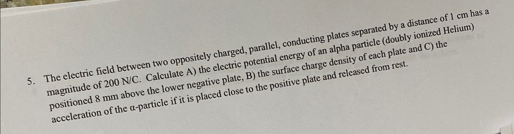 Solved The electric field between two oppositely charged, | Chegg.com