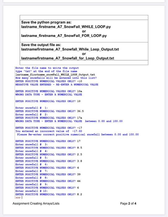 Solved 1 of 4 ASSIGNMENT #07 - Creating Arrays / Lists | Chegg.com