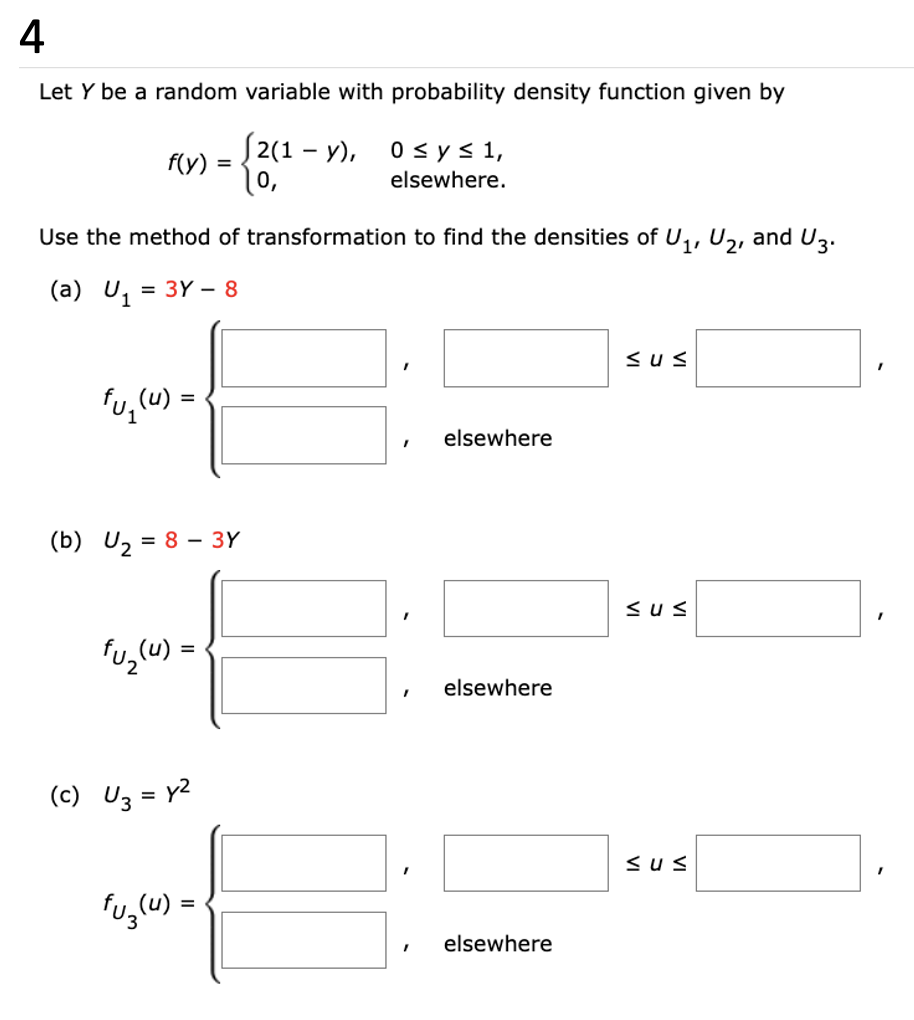 Solved Let Y ﻿be a random variable with probability density | Chegg.com