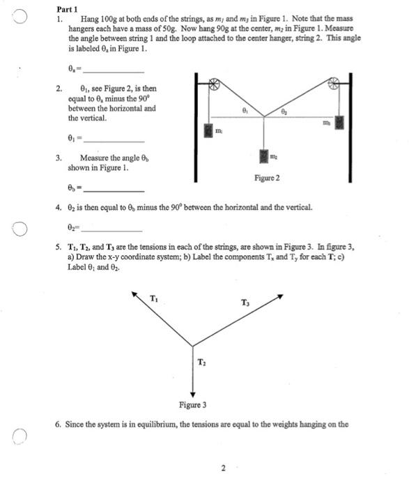 Static Equilibrium EXPERIMENT Masses attached to a | Chegg.com