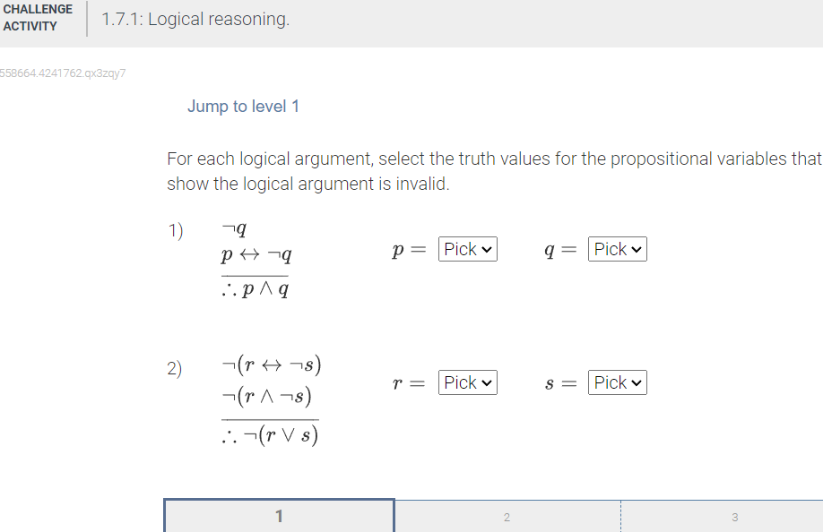 Jump to level 1For each logical argument, select the | Chegg.com