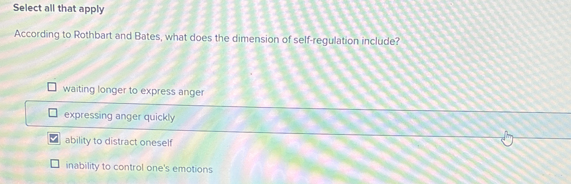 Solved Select all that applyAccording to Rothbart and Bates, | Chegg.com