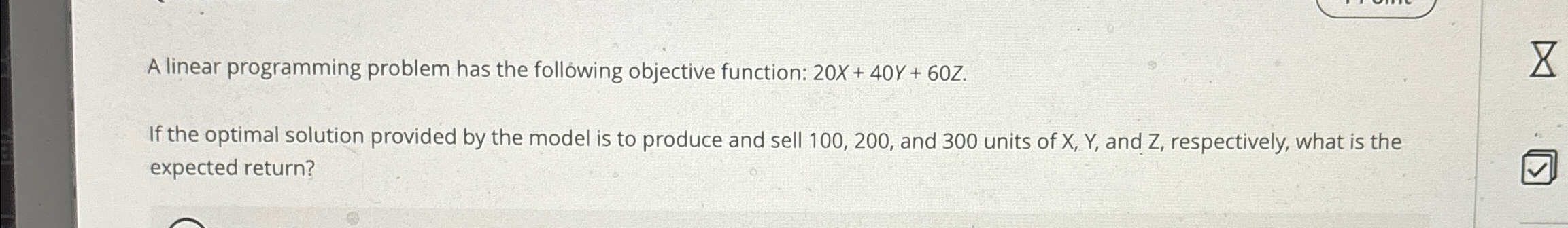 Solved A linear programming problem has the following | Chegg.com