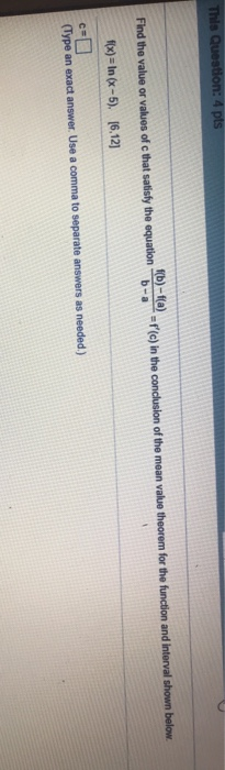 Solved This Question: 4 pts Find the value or values of that | Chegg.com