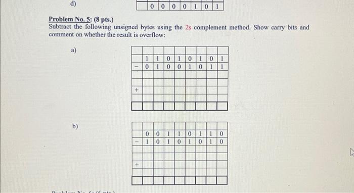 Solved Problem No. 5: (8 pts.) Subtract the following | Chegg.com Solved Problem No. 5: (8 pts.) Subtract the following | Chegg.com