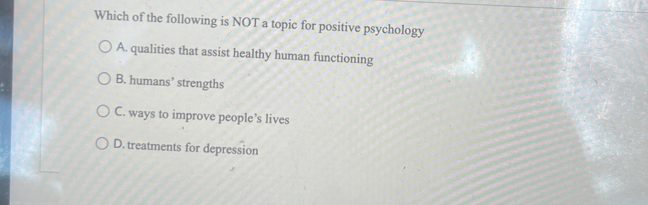 Solved Which of the following is NOT a topic for positive | Chegg.com