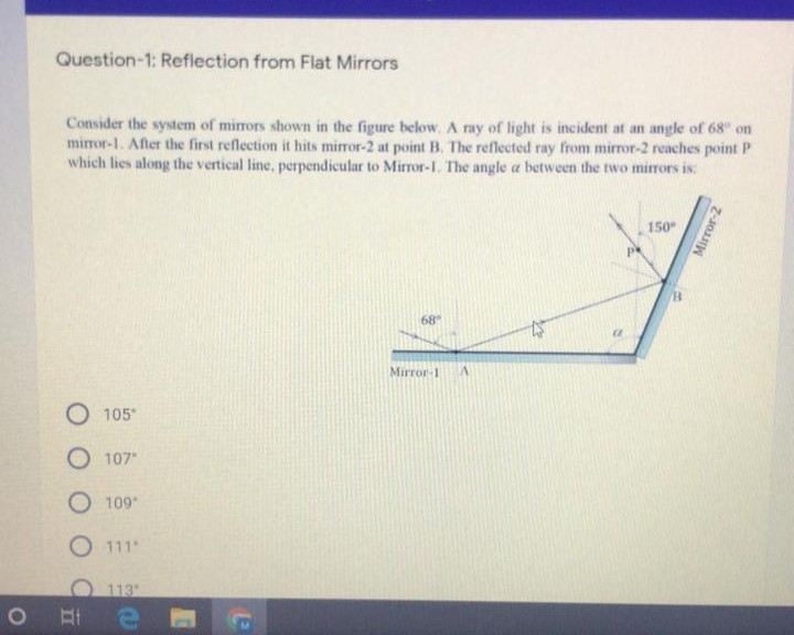Solved Question-1: Reflection from Flat Mirrors Consider the | Chegg.com