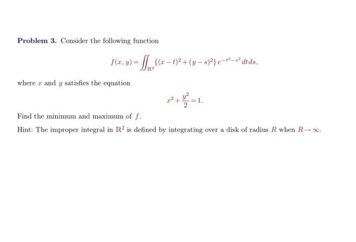 Solved Problem 3. Consider the following function | Chegg.com